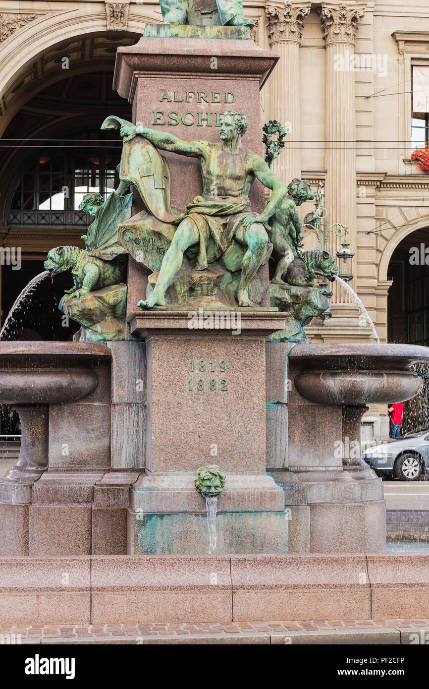 View of alfred escher statue hi-res stock photography and images - Alamy