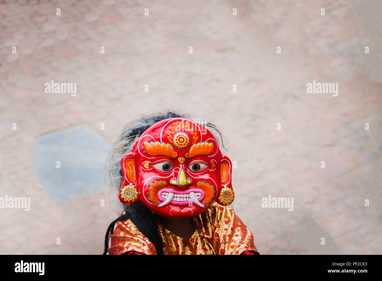 kathmandu,Nepal - Aug 17,2018: Lakhey Dance is one of the most popular ...