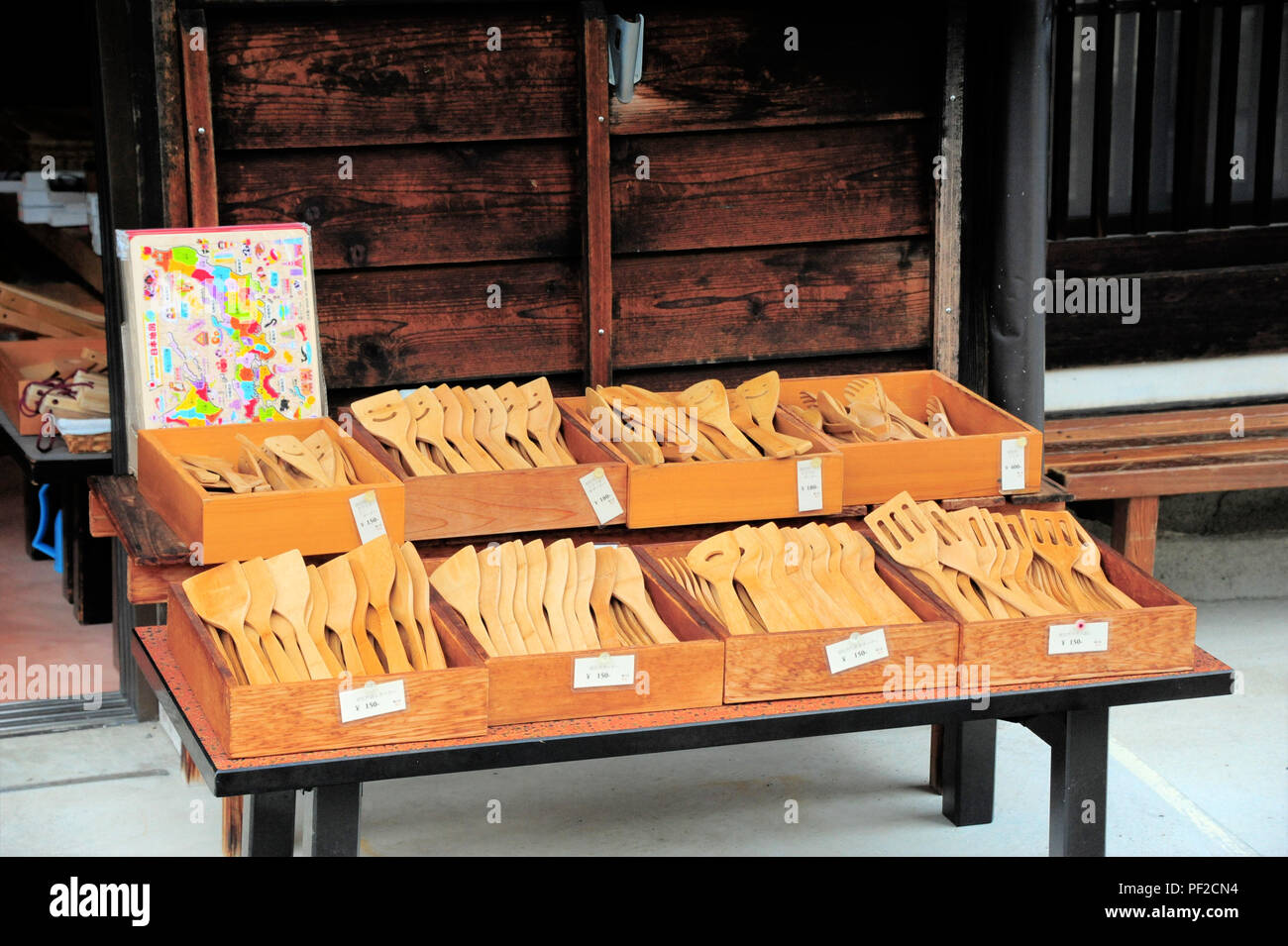 Japanese Traditional goods at souvenir shop at Narai-Juku Stock Photo ...