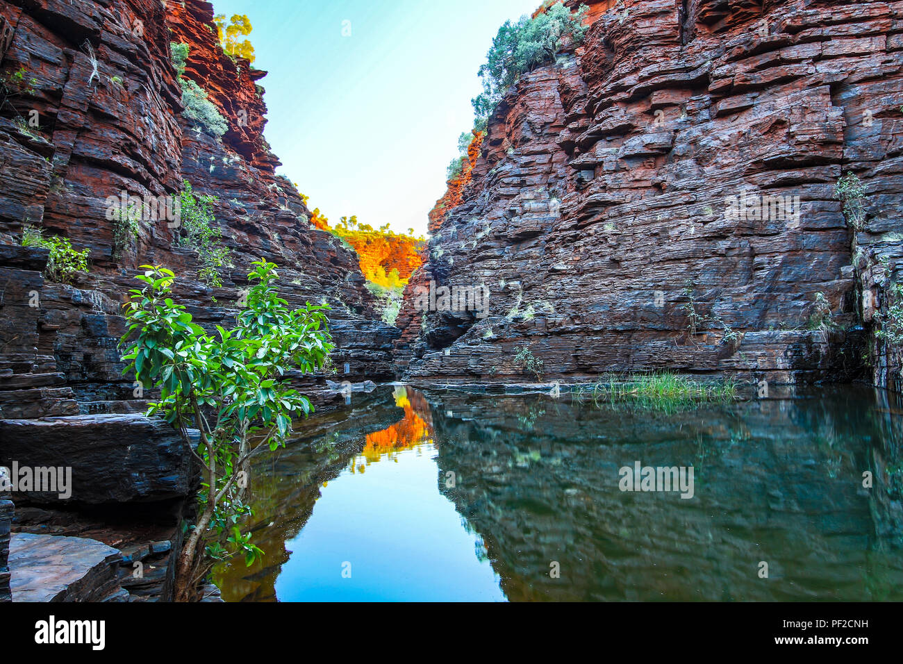 River flowing through Joffre Gorge in Karijini National Park Stock ...