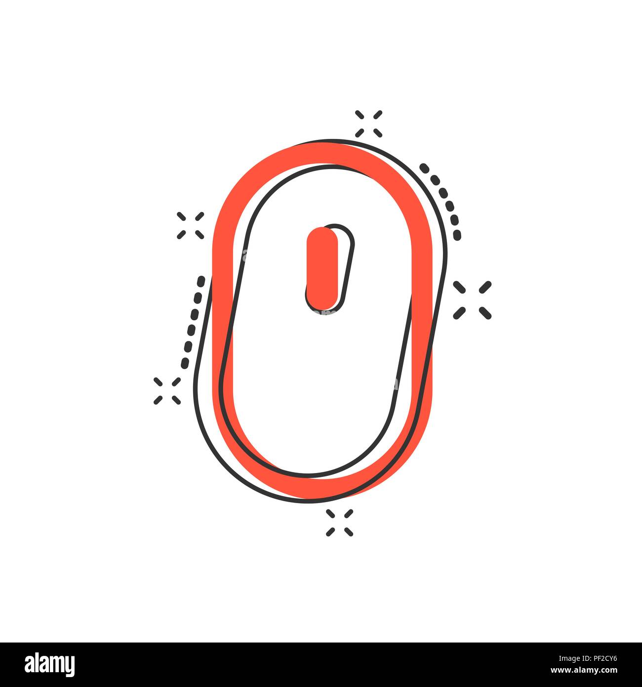 Vector cartoon computer mouse icon in comic style. Computer cursor sign ...