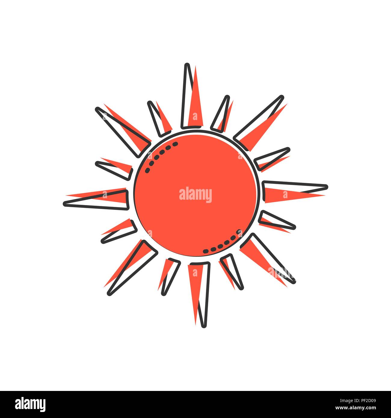 Vector cartoon sun icon in comic style. Summer sunshine concept ...