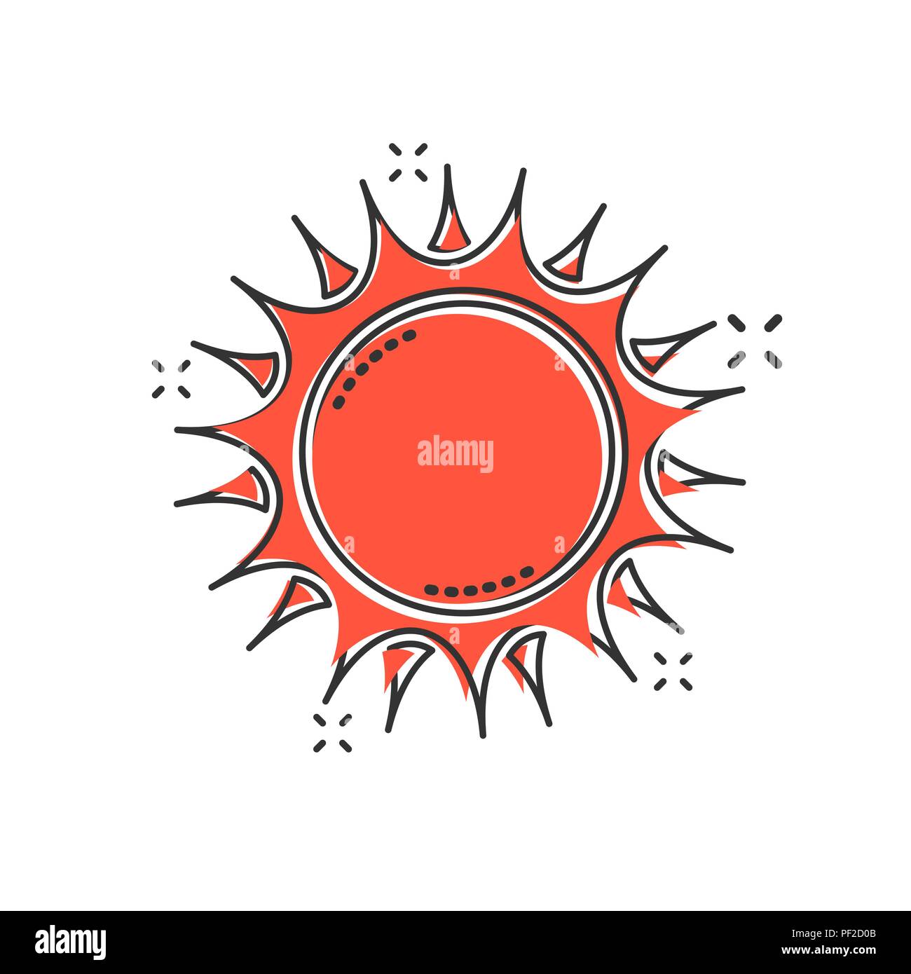 Vector cartoon sun icon in comic style. Summer sunshine concept ...