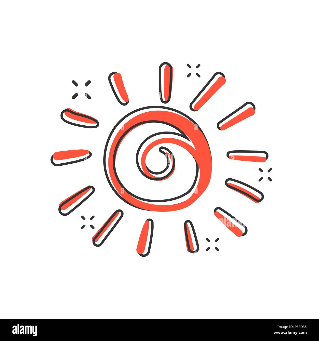 Vector cartoon hand drawn sun icon in comic style. Sun sketch doodle ...