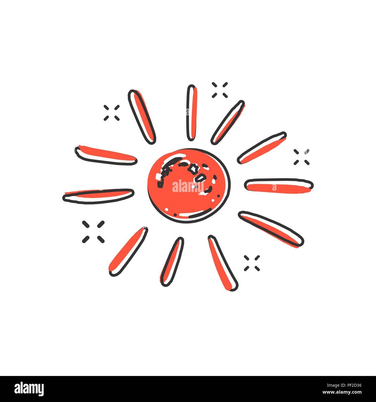 Vector cartoon hand drawn sun icon in comic style. Sun sketch doodle ...