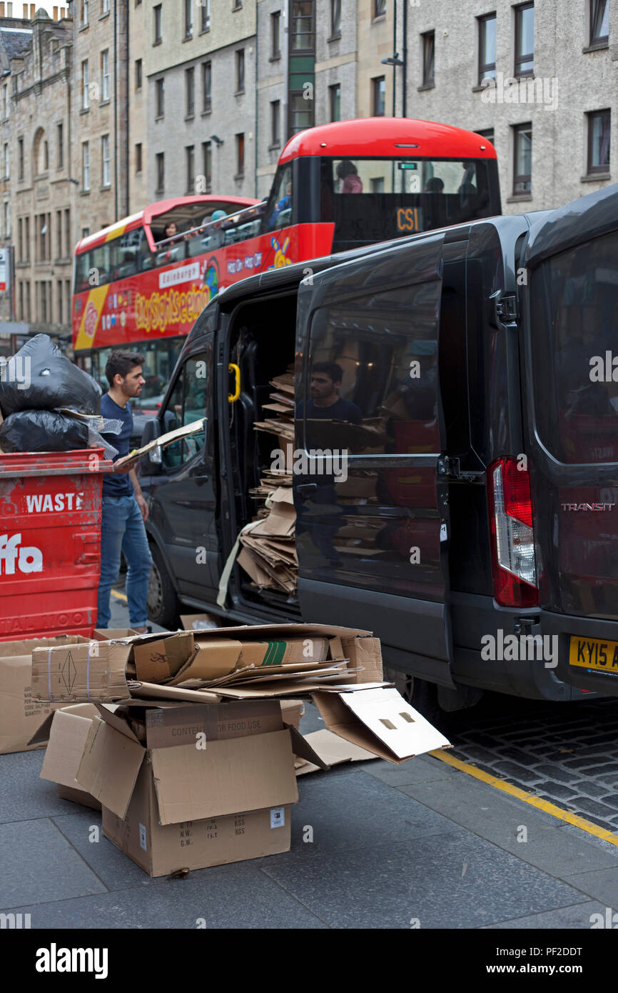 Cardboard recycling, Edinburgh, Scotland, UK Stock Photo - Alamy