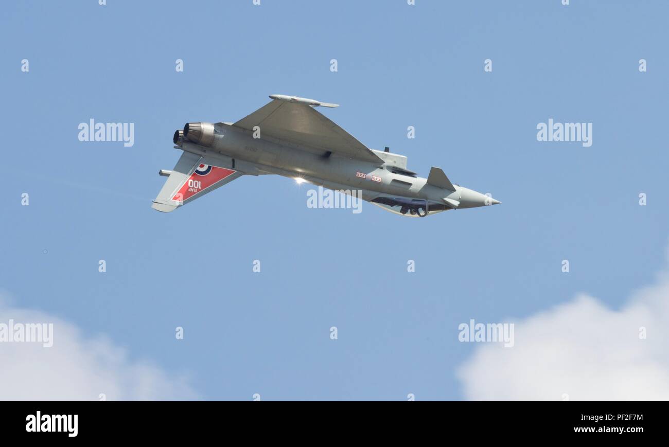 RAF Eurofighter Typhoon FGR4 with the RAF100 Logo on the tail ...