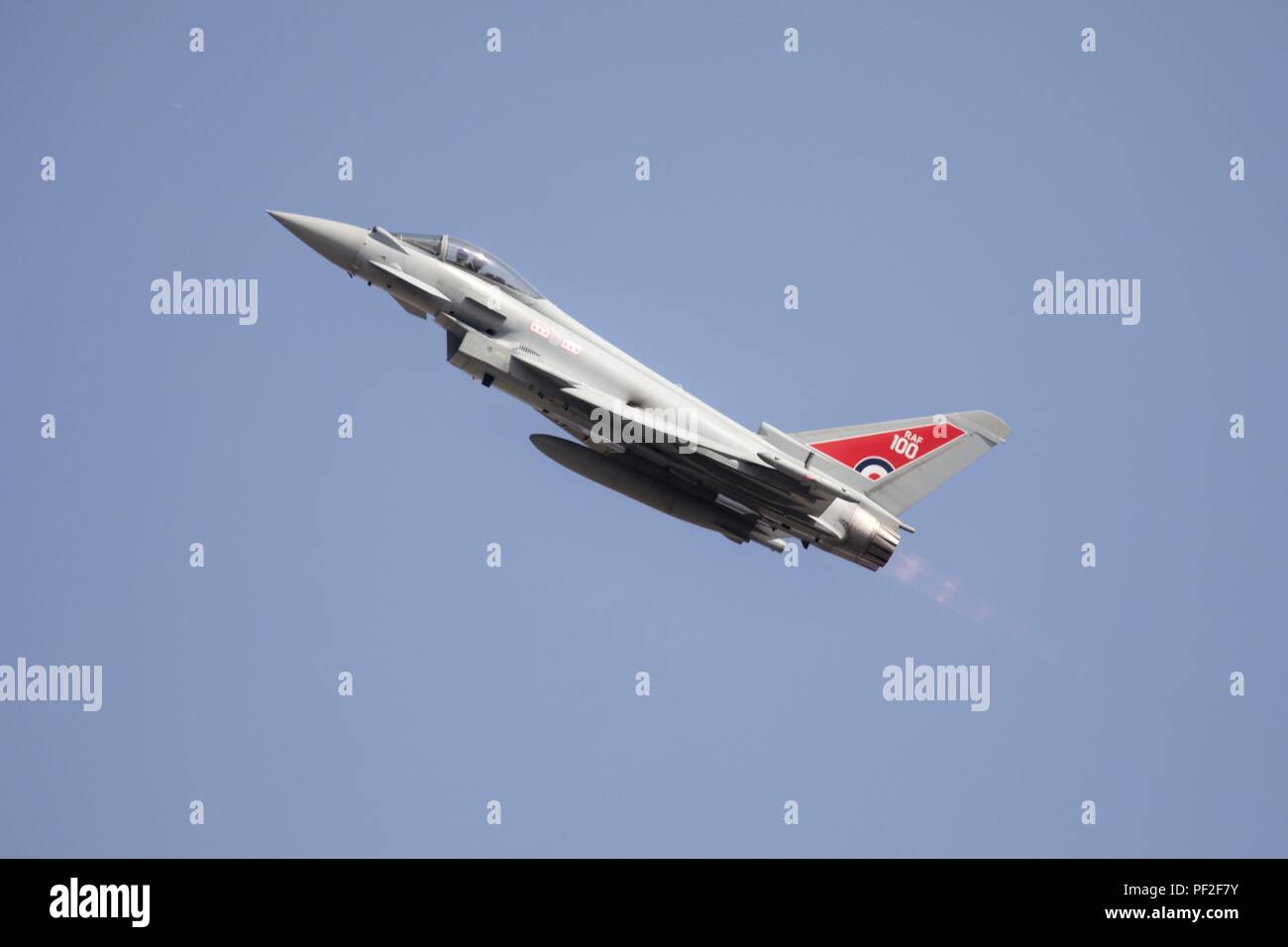 RAF Eurofighter Typhoon FGR4 with the RAF100 Logo on the tail ...