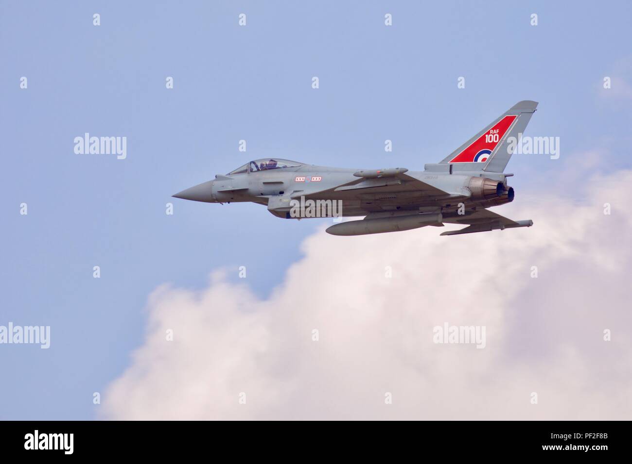 RAF Eurofighter Typhoon FGR4 with the RAF100 Logo on the tail ...