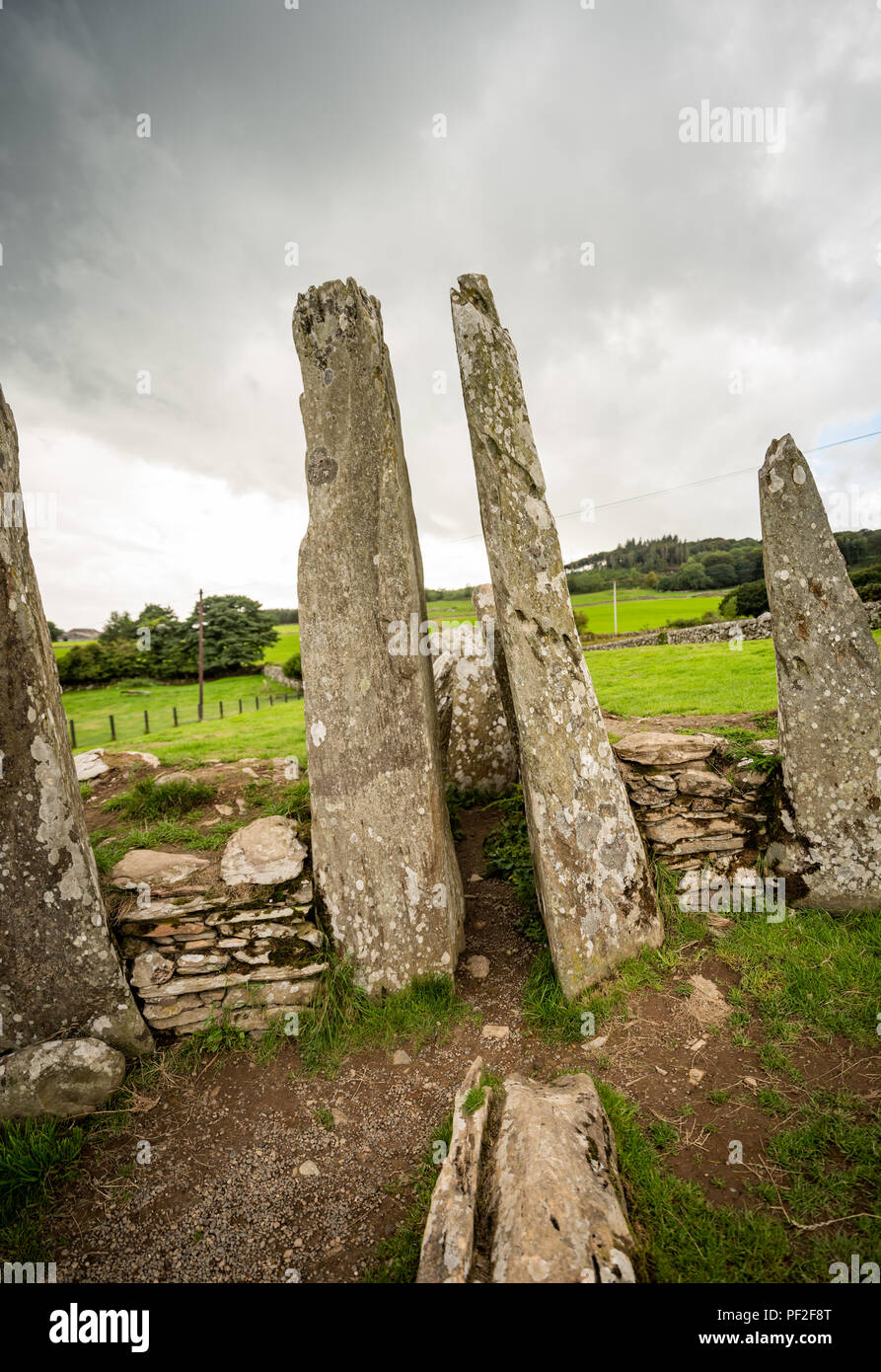 The Neolithic Cairn Holy Chambered Cairns overlooking Wigtown Bay in ...