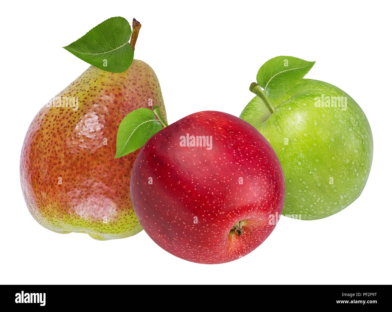 pears and apple isolated on white background Stock Photo - Alamy
