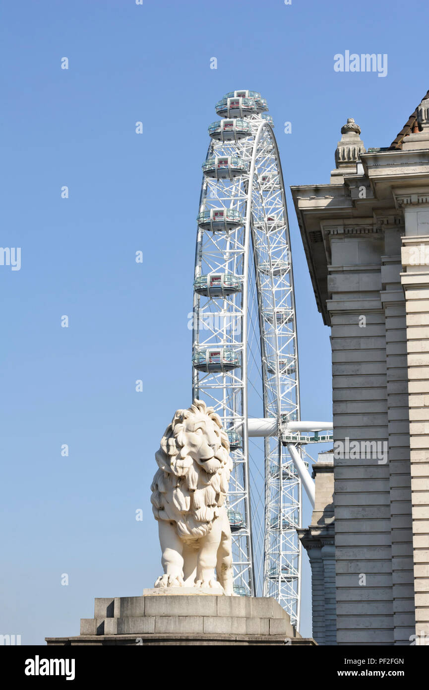 The South Bank statue known as the Red Lion, is a Coade stone sculpture ...