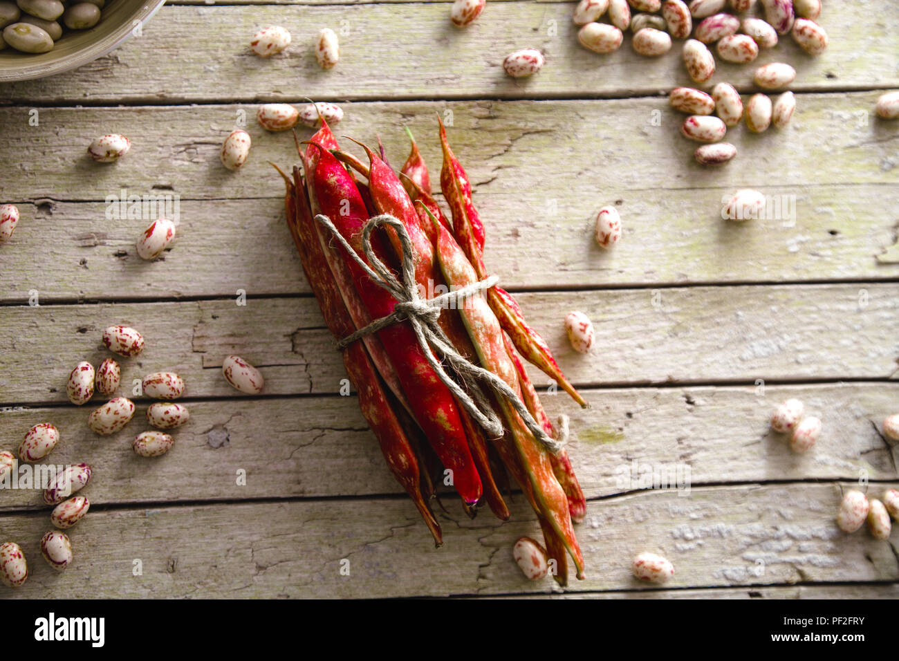 Healthy vegetarian food. Collection of beans. Freshly harvested beans ...
