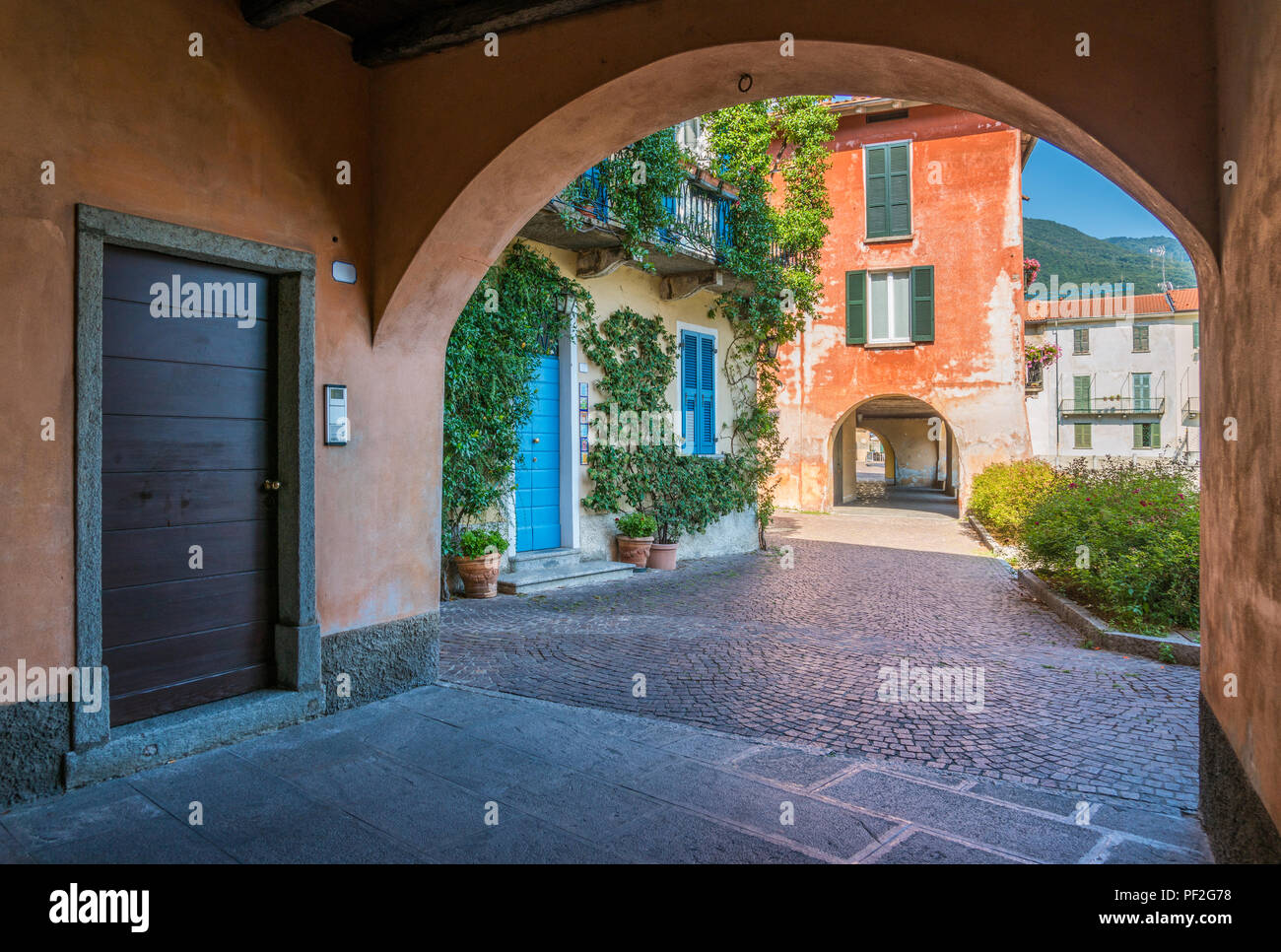Scenic sight in Mandello del Lario, picturesque village on Lake Como ...