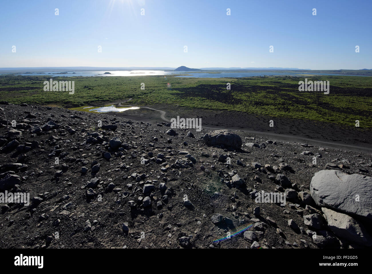 Hverfjall volcanic crater near lake Myvatn in Iceland, one of the ...