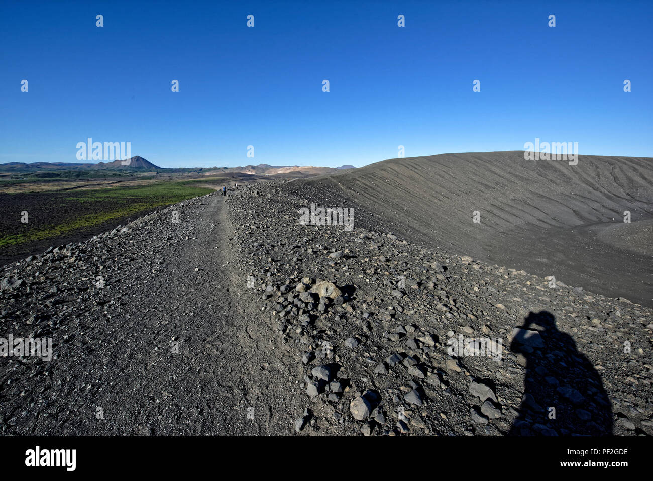 Hverfjall volcanic crater near lake Myvatn in Iceland, one of the ...