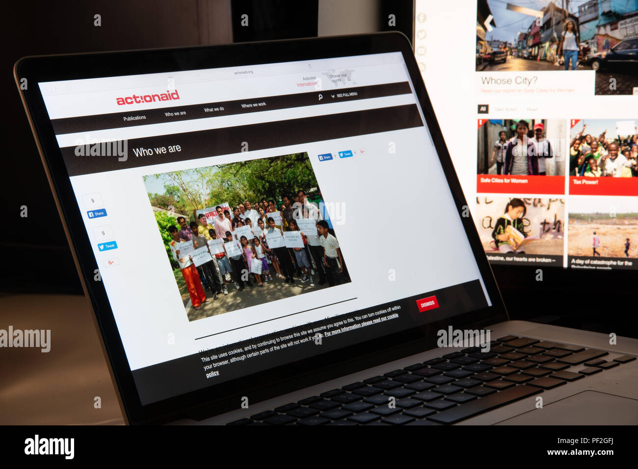 Milan, Italy - August 15, 2018: ActionAid NGO website homepage ...