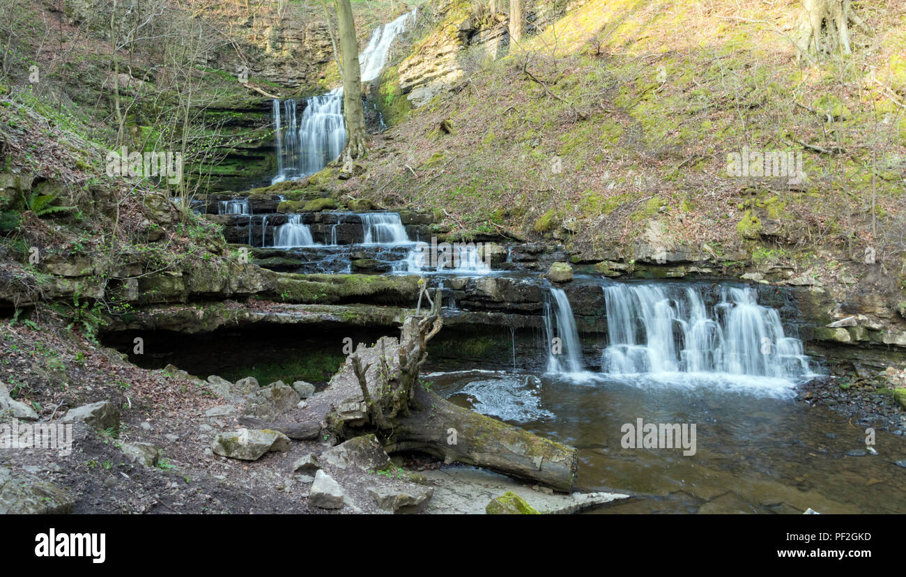 Scaleber Force Waterfall, Settle, Yorkshire dales, England Stock Photo ...