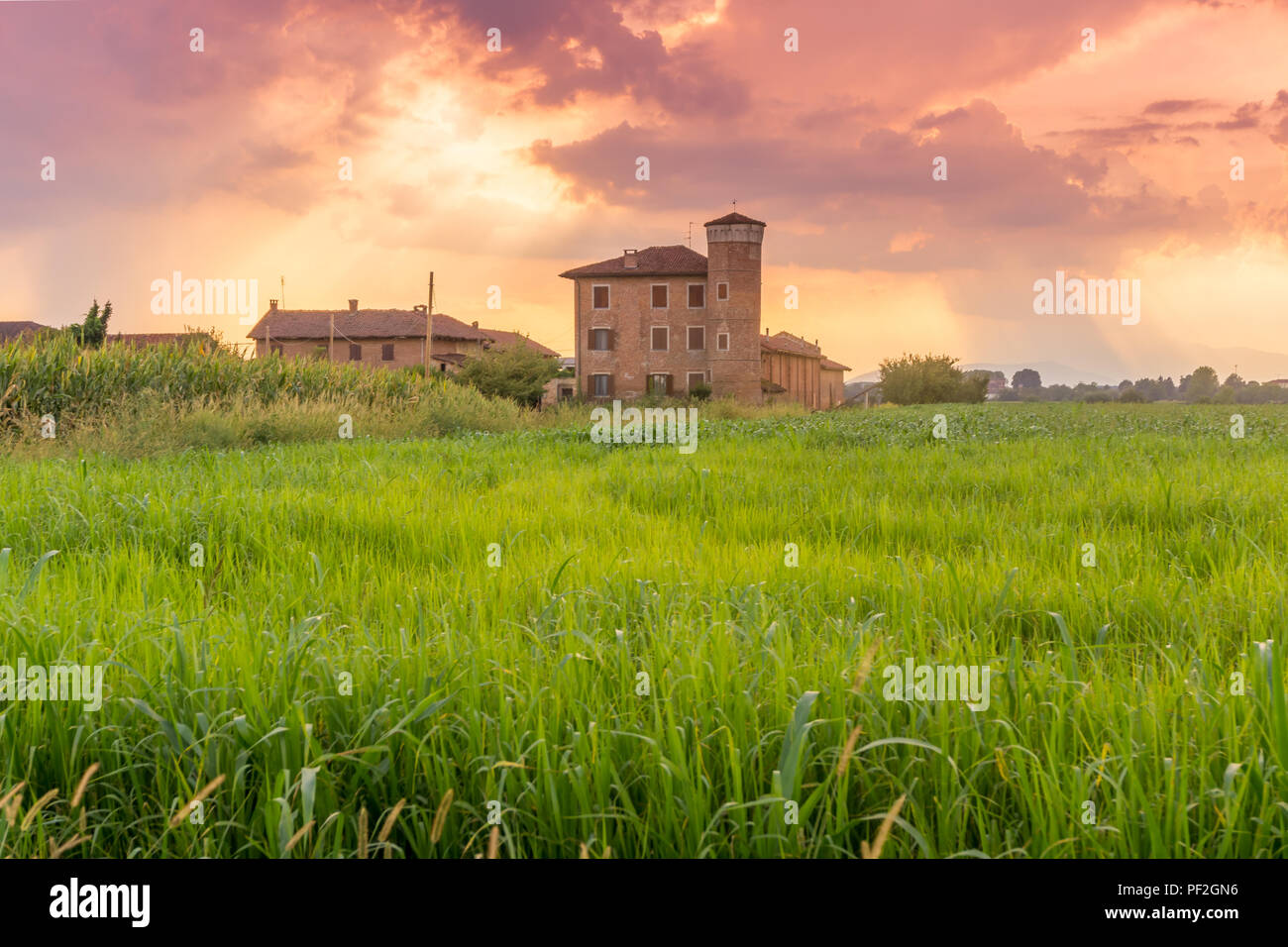 countryside panorama at sunset Stock Photo - Alamy