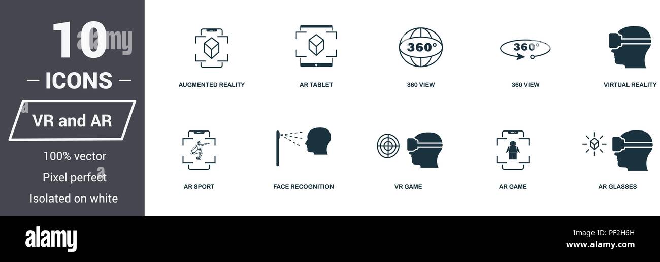 AR and VR icons set. Premium quality symbol collection. AR and VR icon ...