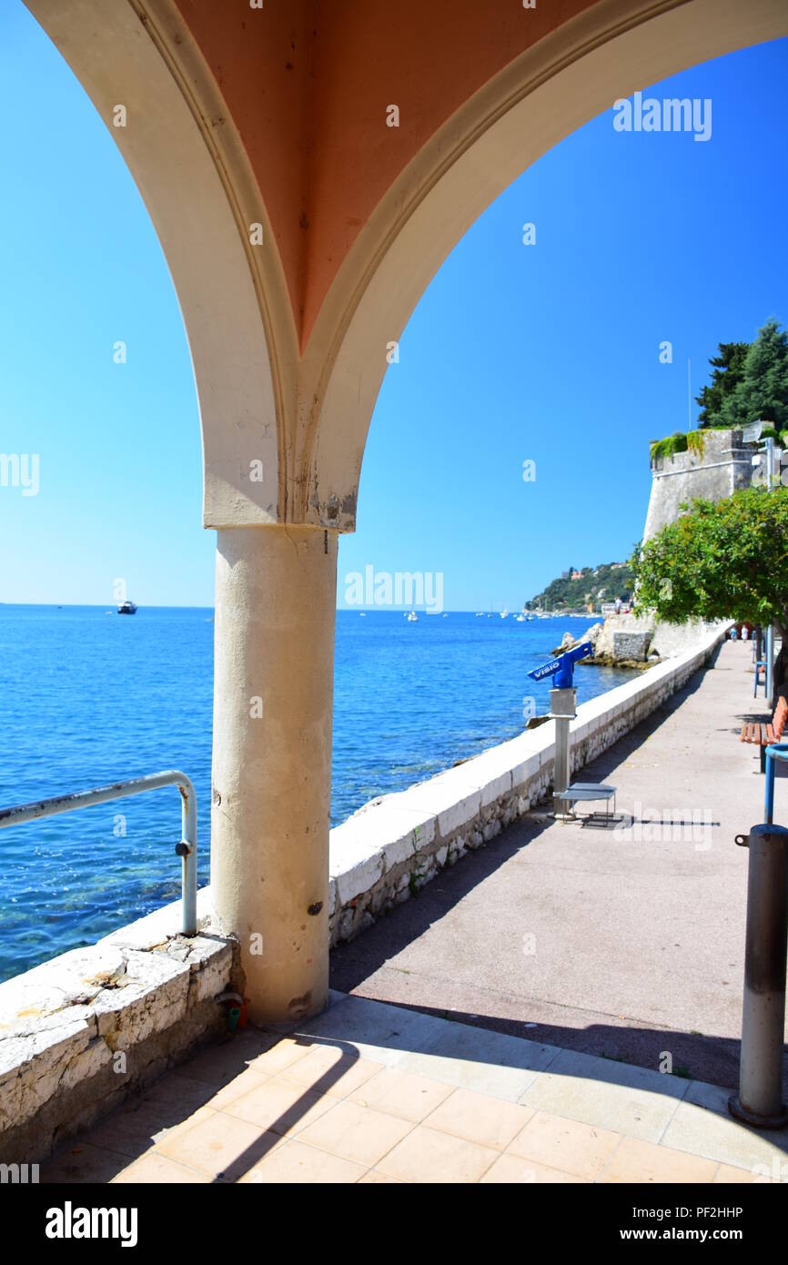 Views of the seaside village and harbor of Villefranche-Sur-Mer on the ...