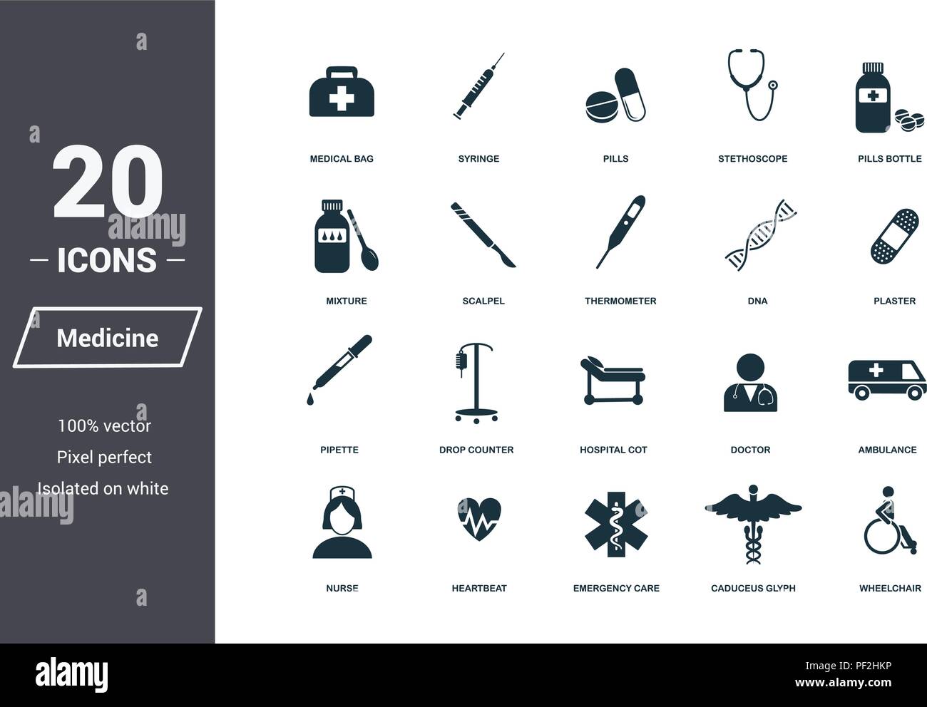 Medicine icons set. Premium quality symbol collection. Medicine icon ...