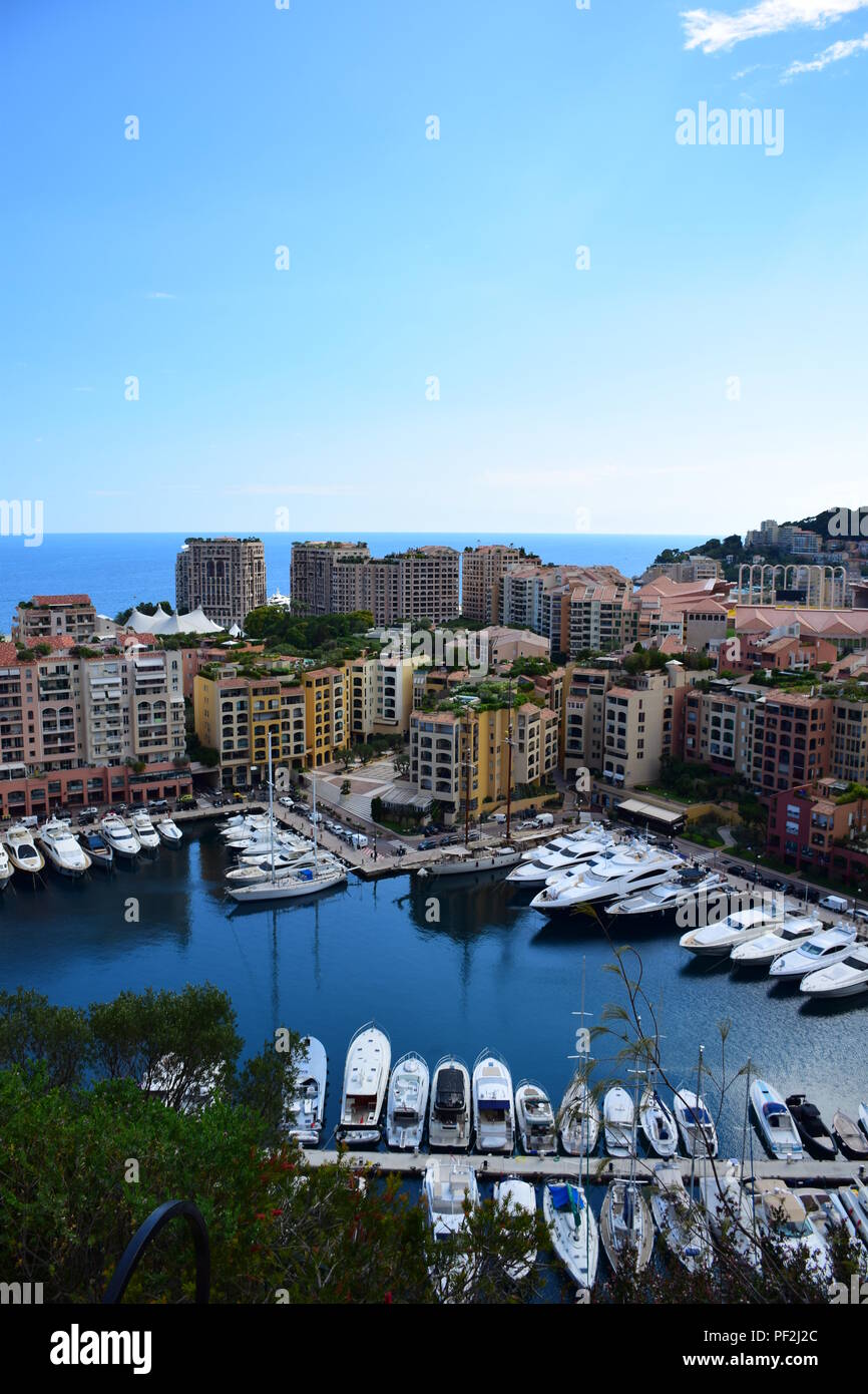 Panorama of Monte Carlo Harbor in the Principality of Monaco Stock ...