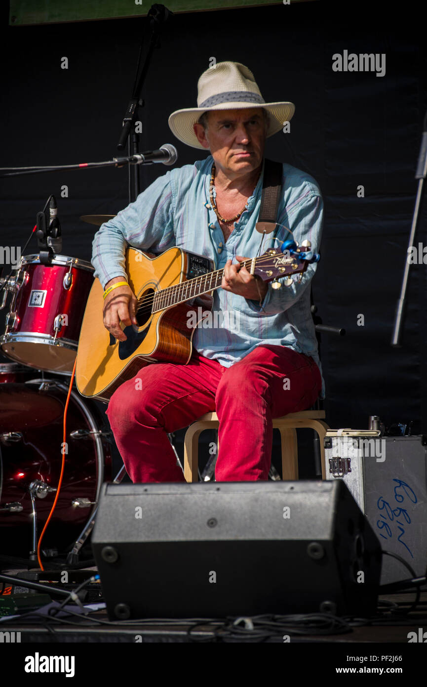 Blues Guitarist and singer Robin Bibi performs at an open air music ...