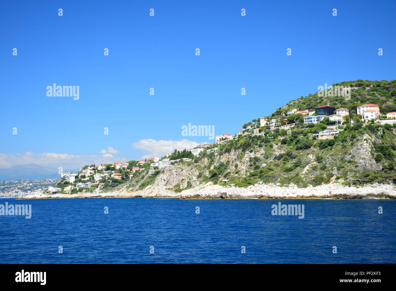Coastline of the Mediterranean Sea between Nice and Cap Ferrat on the ...