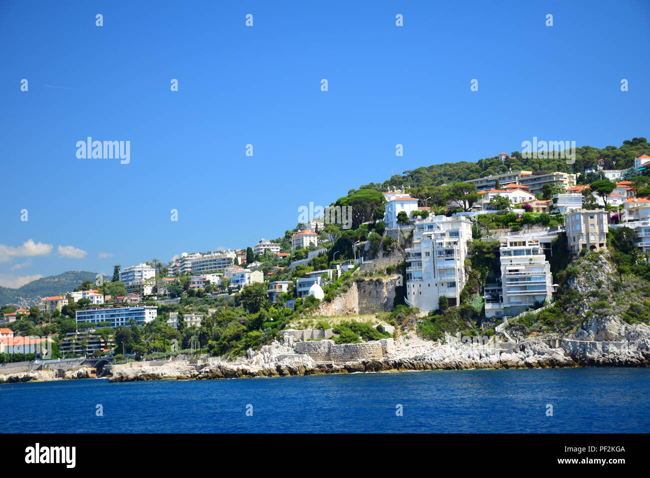 Coastline of the Mediterranean Sea between Nice and Cap Ferrat on the ...