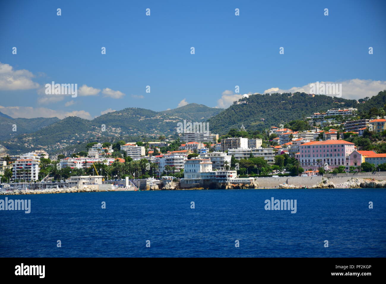 Coastline of the Mediterranean Sea between Nice and Cap Ferrat on the ...
