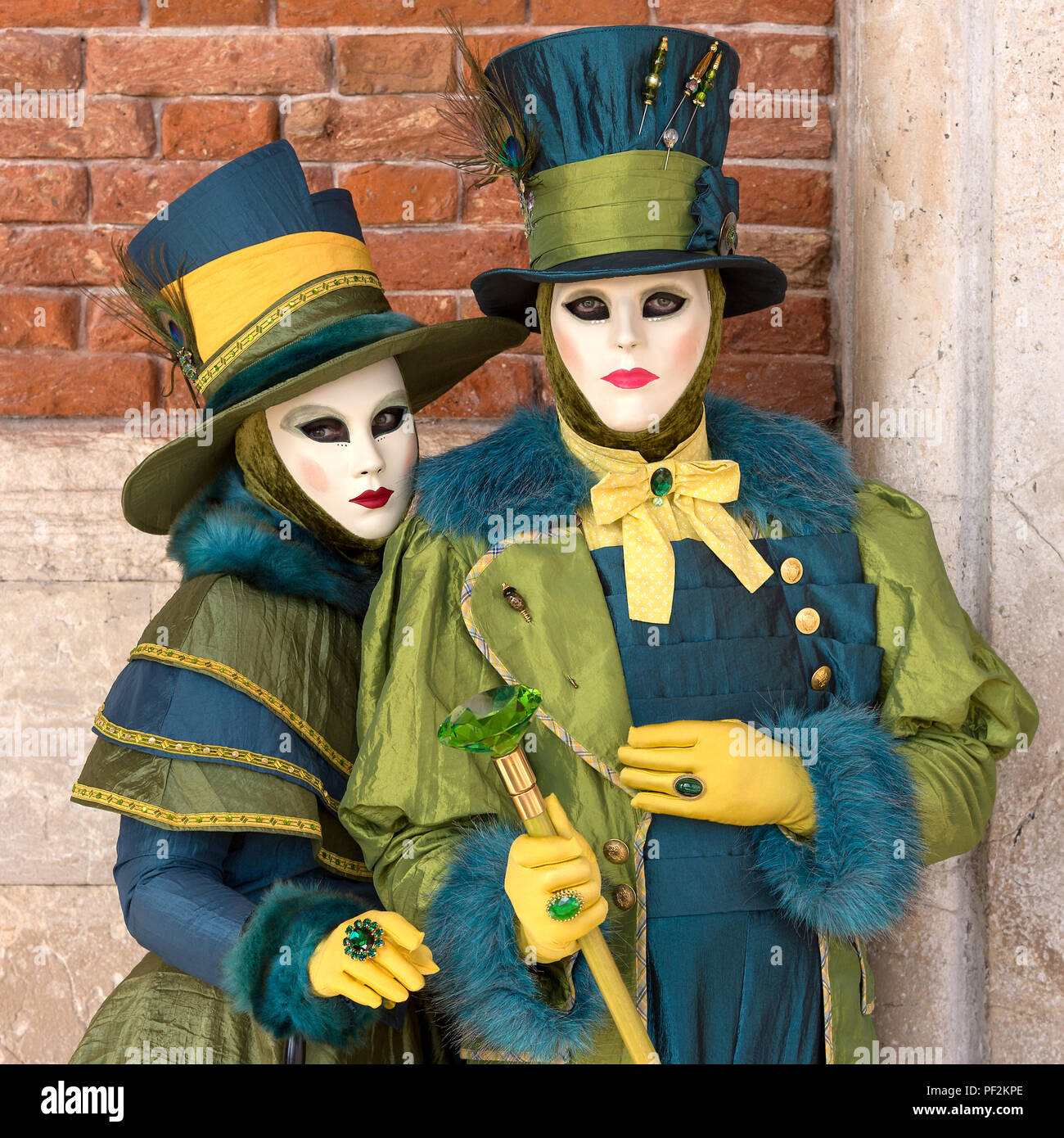 Reveller In Traditional Elaborate Mask And Costume At Venice Carnival ...