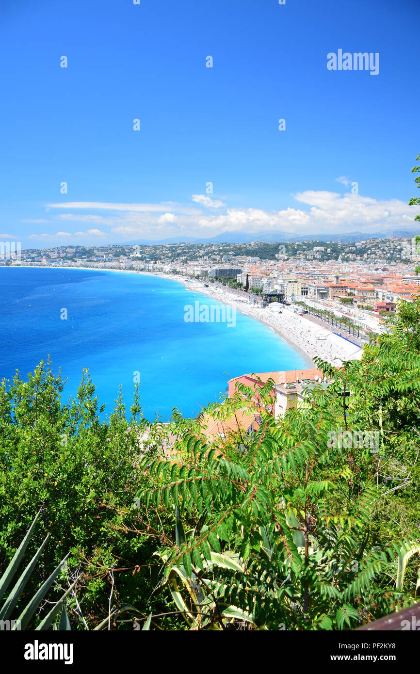 Views of old Nice, Nice Harbor and the Mediterranean from Castle Hill ...