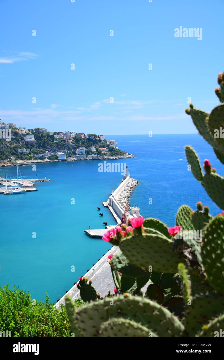 Views of old Nice, Nice Harbor and the Mediterranean from Castle Hill ...