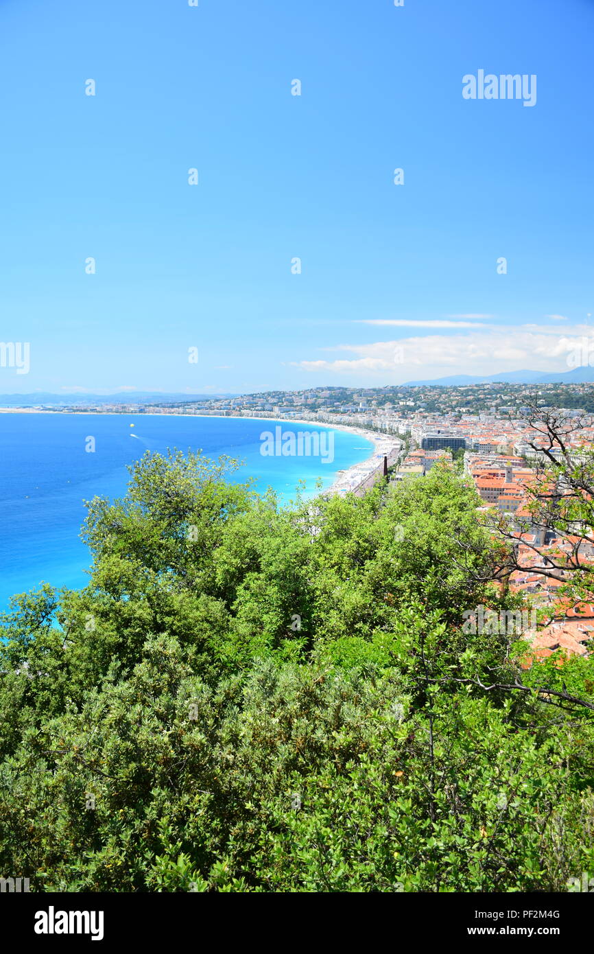 Views of old Nice, Nice Harbor and the Mediterranean from Castle Hill ...