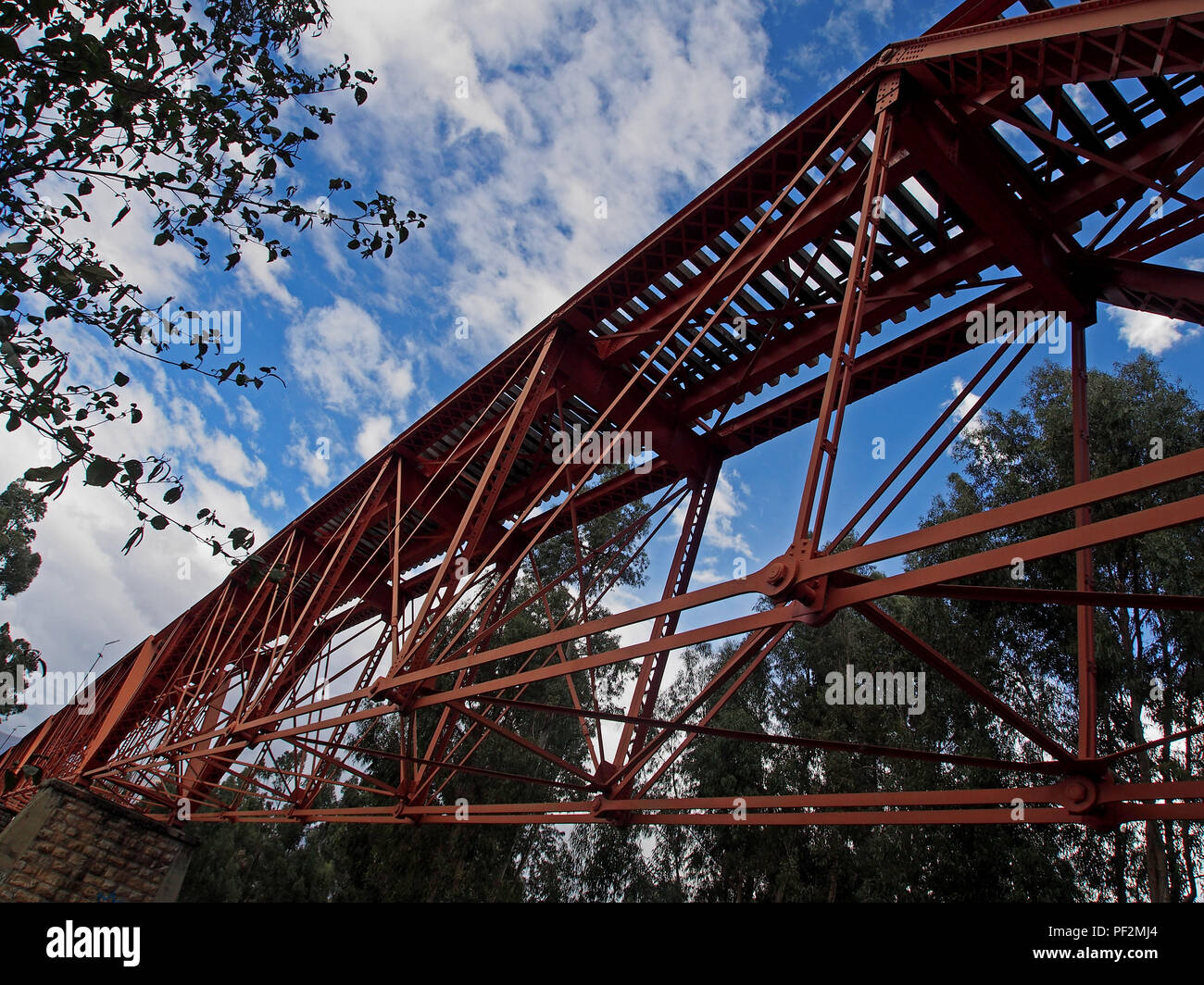 Railway of the historic "Tren Macho" (Macho Train) at the Huancan ...