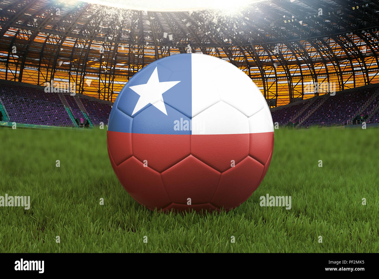 Chile football team ball on big stadium background. Chile Team ...