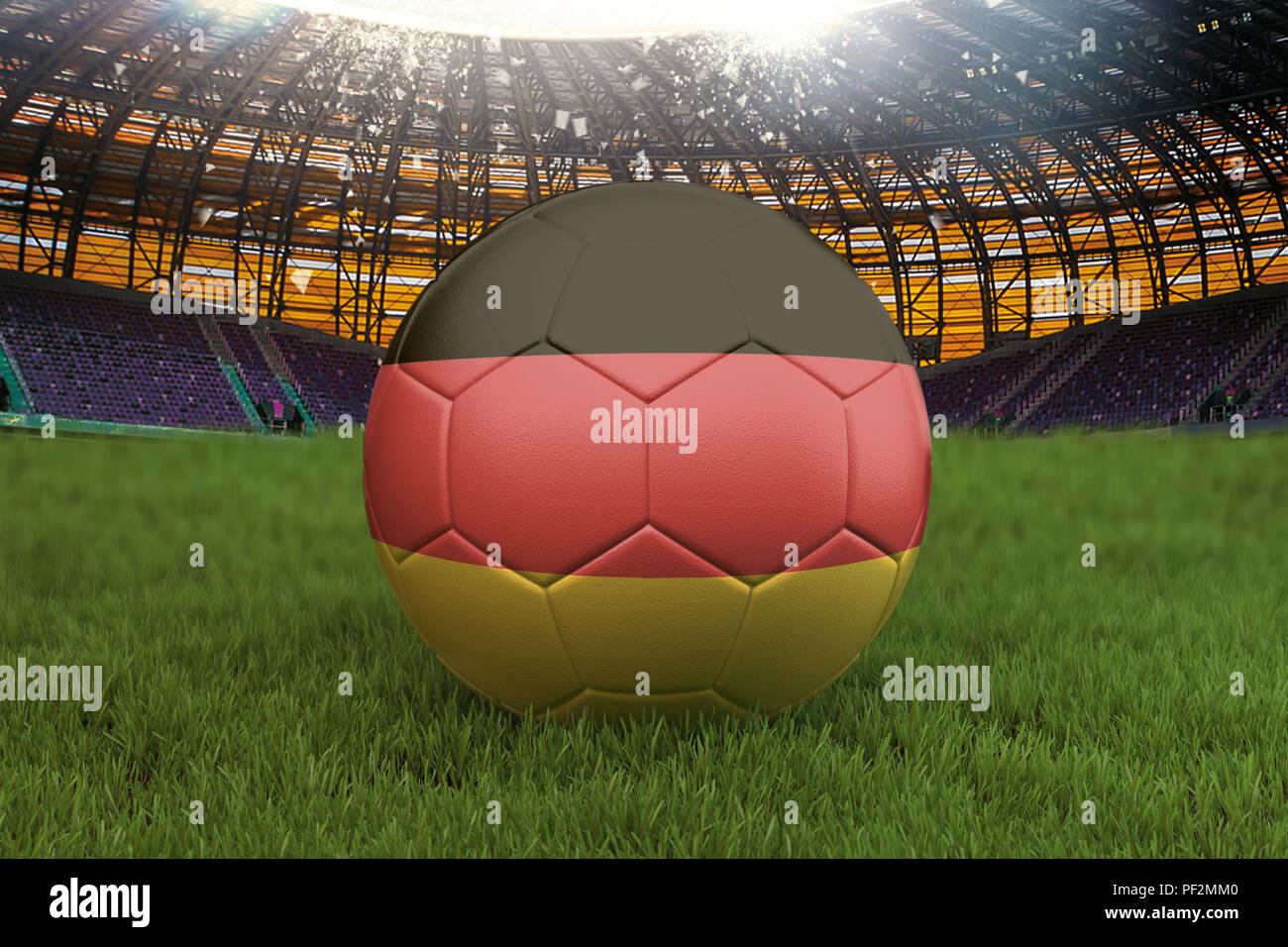Germany football team ball on big stadium background. Germany Team ...