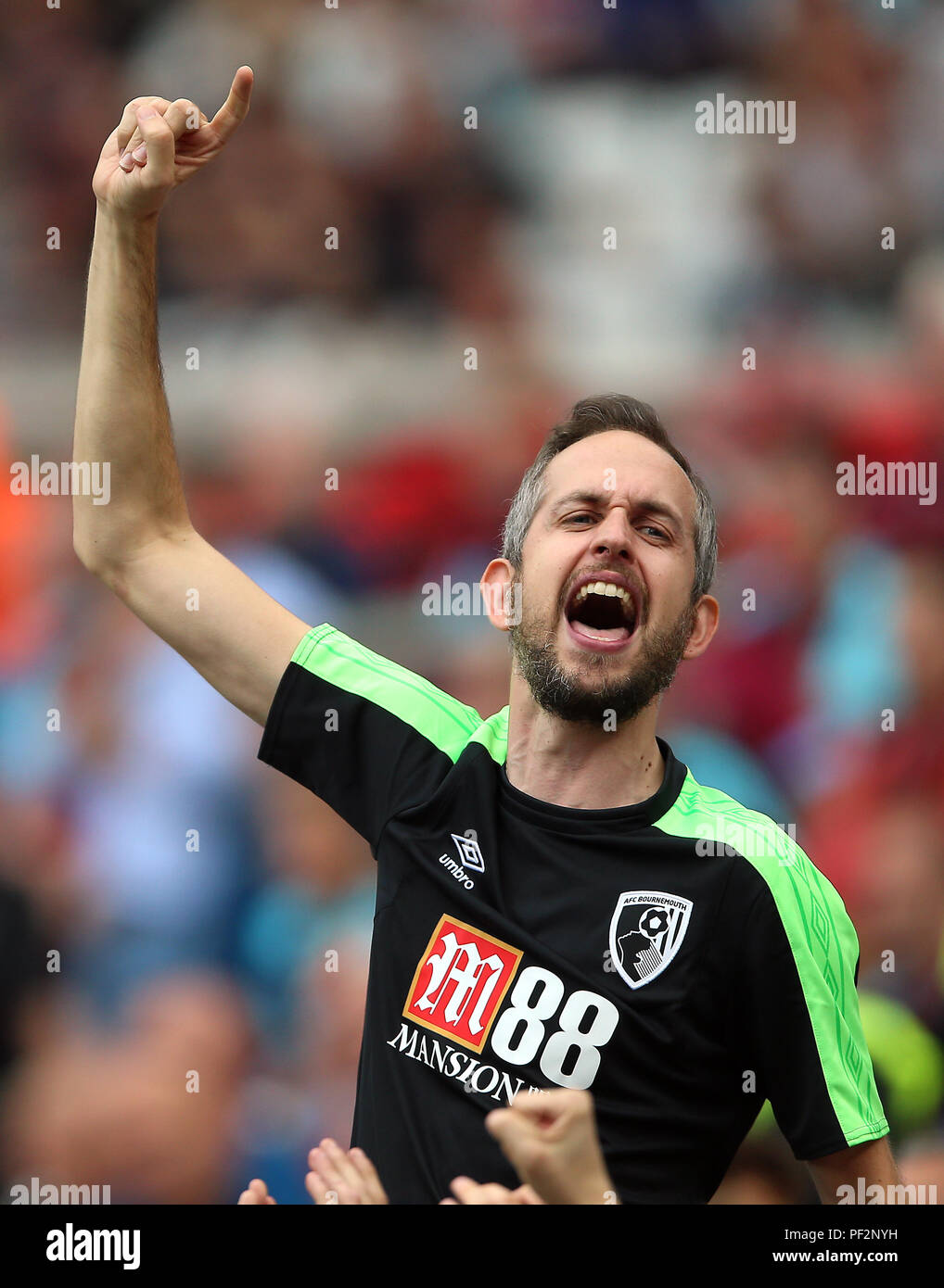 AFC Bournemouth fan celebrating during the Premier League match at ...
