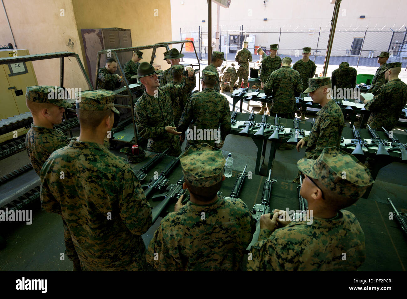 U.S. Marine Corps Sgt. Joshua Weldon, a drill instructor with Company B ...