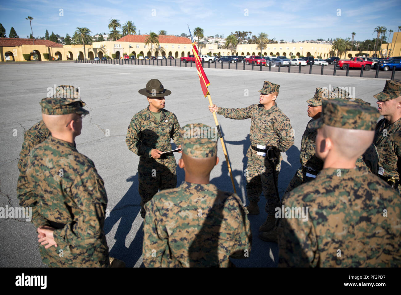U.S. Marine Corps Gunnery Sgt. Miguel Cortes, an instructor for Drill ...