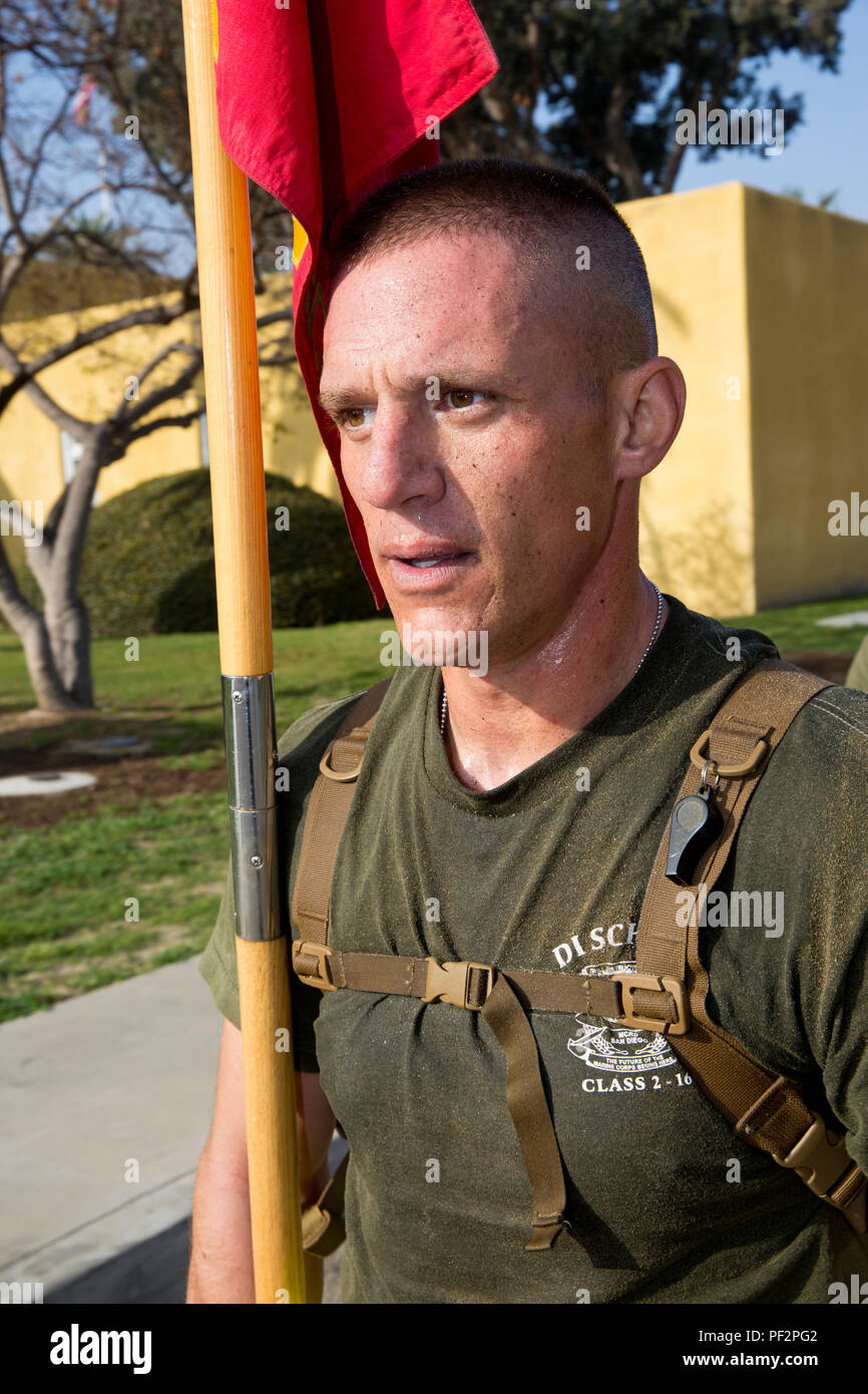 U.S. Marine Corps Gunnery Sgt. Justin T. Berg, a student at Drill ...