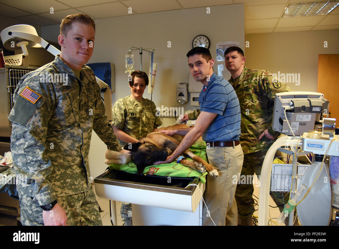 Pfc Leo V. Ford V, Veterinary Technician (center front), Cpt. Melissa A ...