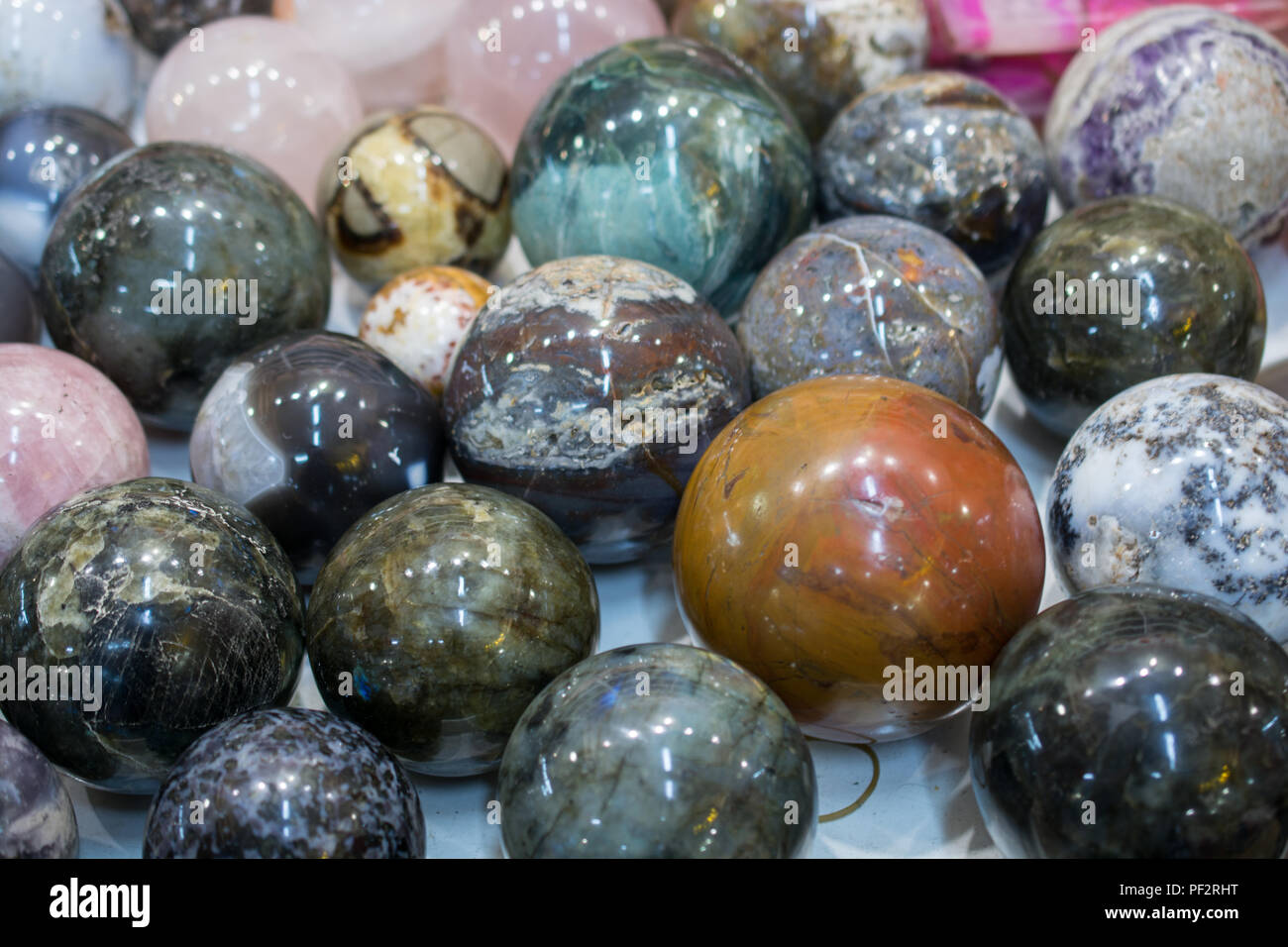 Bright Colorful Marble stone Balls cut in round shapes Stock Photo - Alamy
