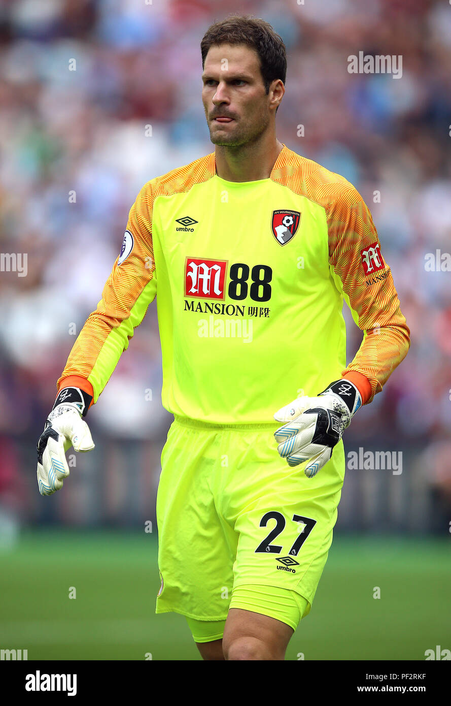 Bournemouth goalkeeper Asmir Begovic during the Premier League match at ...