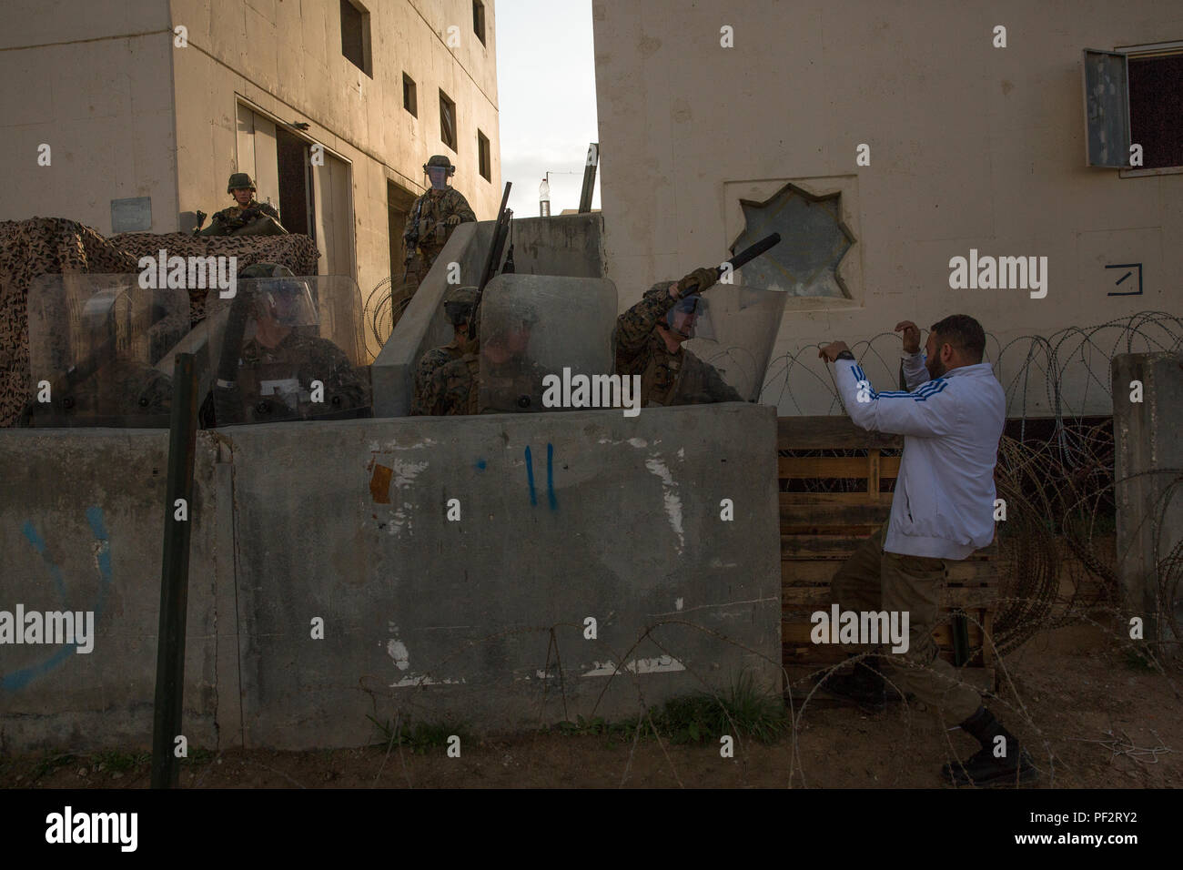 U.S. Marines with Alpha 6, Fleet Antiterrorism Security Team Company ...