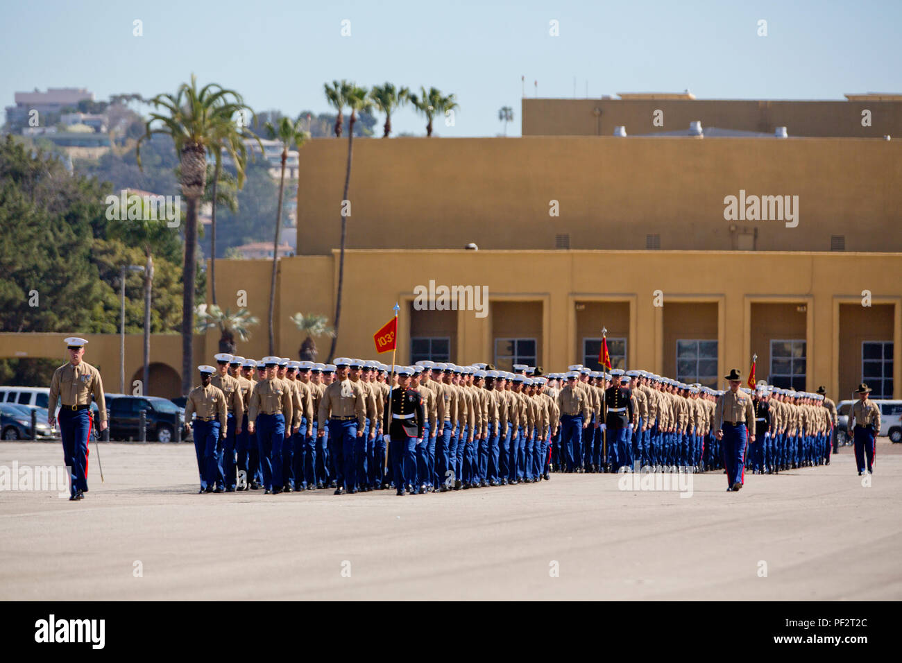 U.S. Marines with Company B, 1st Recruit Training Battalion, Recruit ...