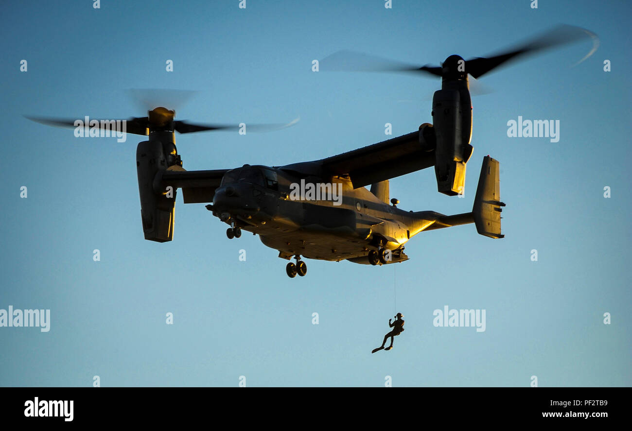 A pararescueman with the 24th Special Operations Wing repels from a 8th ...