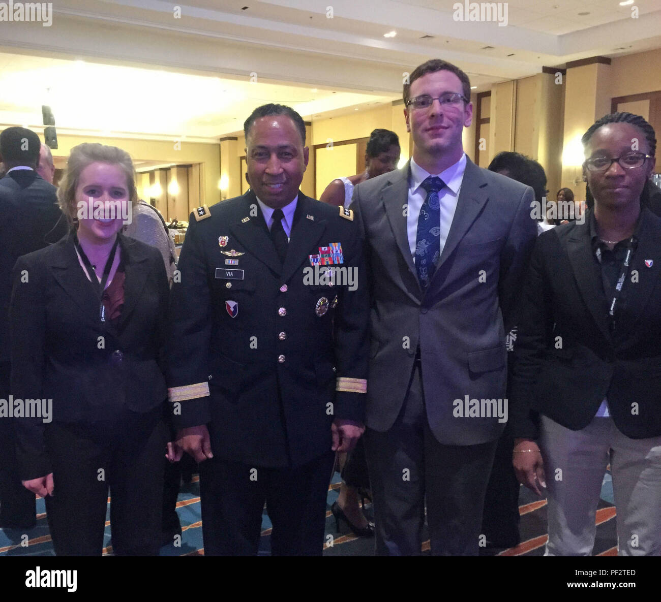 Dacie Manion pictured with Gen. Dennis Via Stock Photo - Alamy