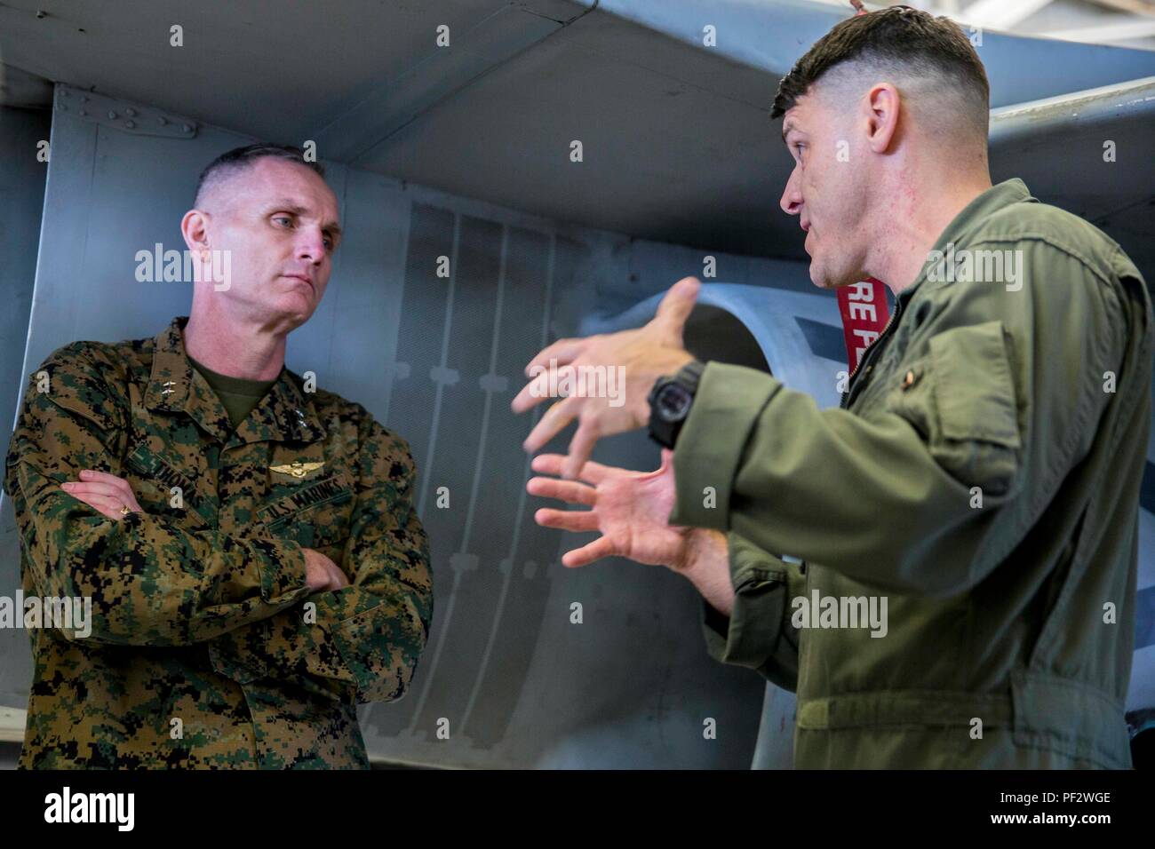 t. Col. Shannon M. Brown briefs Maj. Gen. Gary L. Thomas aboard Marine ...